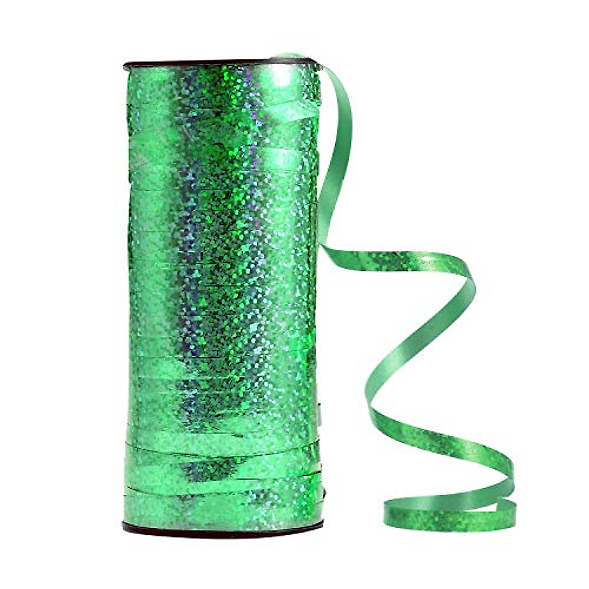 Senkary Curling Ribbon Balloon String Ribbon Metallic Crimped Ribbon, 5mm Width, 100 Yards (Green)