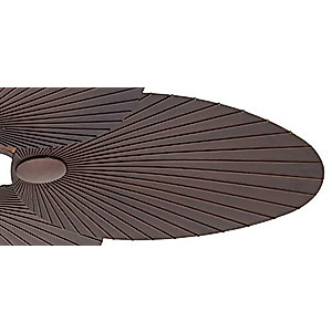 Casa Vieja 52" Casa Breeze Tropical Coastal Indoor Outdoor Ceiling Fan with Light LED Remote Control Oil Brushed Bronze Palm Leaf Damp Rated for Patio Exterior House Porch Gazebo Garage Barn