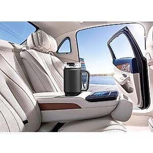 Meoky 32 oz Tumbler with Handle, Insulated Tumbler with Lid and Straw, Stainless Steel Travel Mug, Keeps Cold for 24 Hours, 100% Leak Proof, Fits in Car Cup Holder (Night)