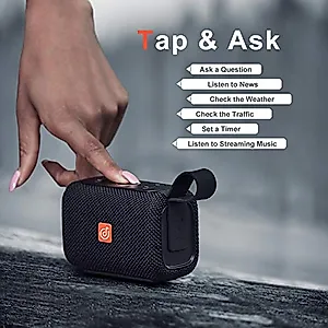 [Upgrade] DOSS E-go Alexa-Enabled Portable Bluetooth Speaker with Superior Sound, 33ft Bluetooth Range, Built-in Mic, Ultra-Portable Design, IPX6 Waterproof for Home and Outdoor