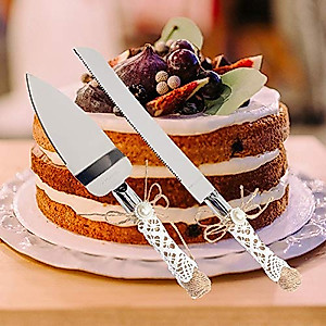 Rustic Wedding Cake Serving Set Wedding Cake Knife and Server Set Pizza Pie Server Set for Anniversaries Birthdays Christmas Parties