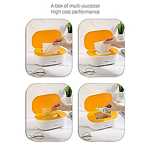 AnyCar Wipes Holder, Household Large Capacity Sealing Tissue Storage Holder, Wall Mount Wipes Mask Storage Box, Desktop Wall Storage Box with Lid (Grey)