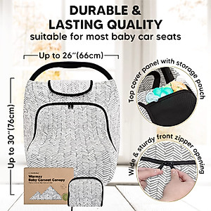 KeaBabies Car Seat Cover for Babies and Portable Diaper Changing Pad - Baby Car Seat Canopy for Spring, Autumn, Winter - Waterproof Foldable Baby Changing Mat - Universal Stretch Fit Car Seat Cover