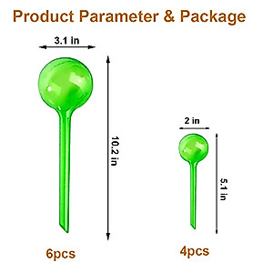 Plant Watering Dispenser, 10Pcs Plant Watering Devices, Premium Plant Automatic Waterer, Indoor Outdoor Plant Self Watering Spikes, Pot Flower Self Watering Bulbs