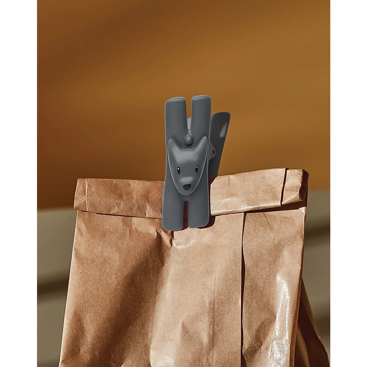 Alessi MMI32CS B Lampo Two clips set in thermoplastic resin, black with magnet.