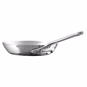 Mauviel M'Minis Stainless Steel Round Frying Pan With Cast Stainless Steel, 4.7-In, Made in France