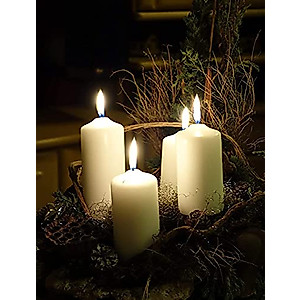 Hyoola Ivory Pillar Candles 3x8 Inch - Unscented Pillar Candles - 6-Pack - European Made
