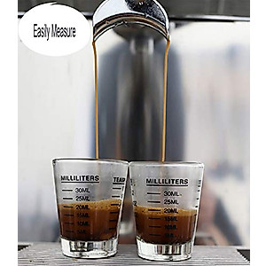 Shot Glasses Measuring cup Espresso Shot Glass Liquid Heavy Glass Wine Glass 26-Incremental Measurement 1oz, 6 Tsp, 2 Tbs, 30ml By BCnmviku (2 pack-Black + 2 pack-Red)