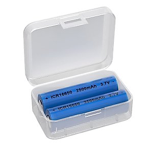 SHENMZ 16650 Rechargeable Battery, [Upgraded] 16650 Battery 2500mAh 3.7V High Capacity Button Top Rechargeable Battery for Flashlights Torches (2 Pack)
