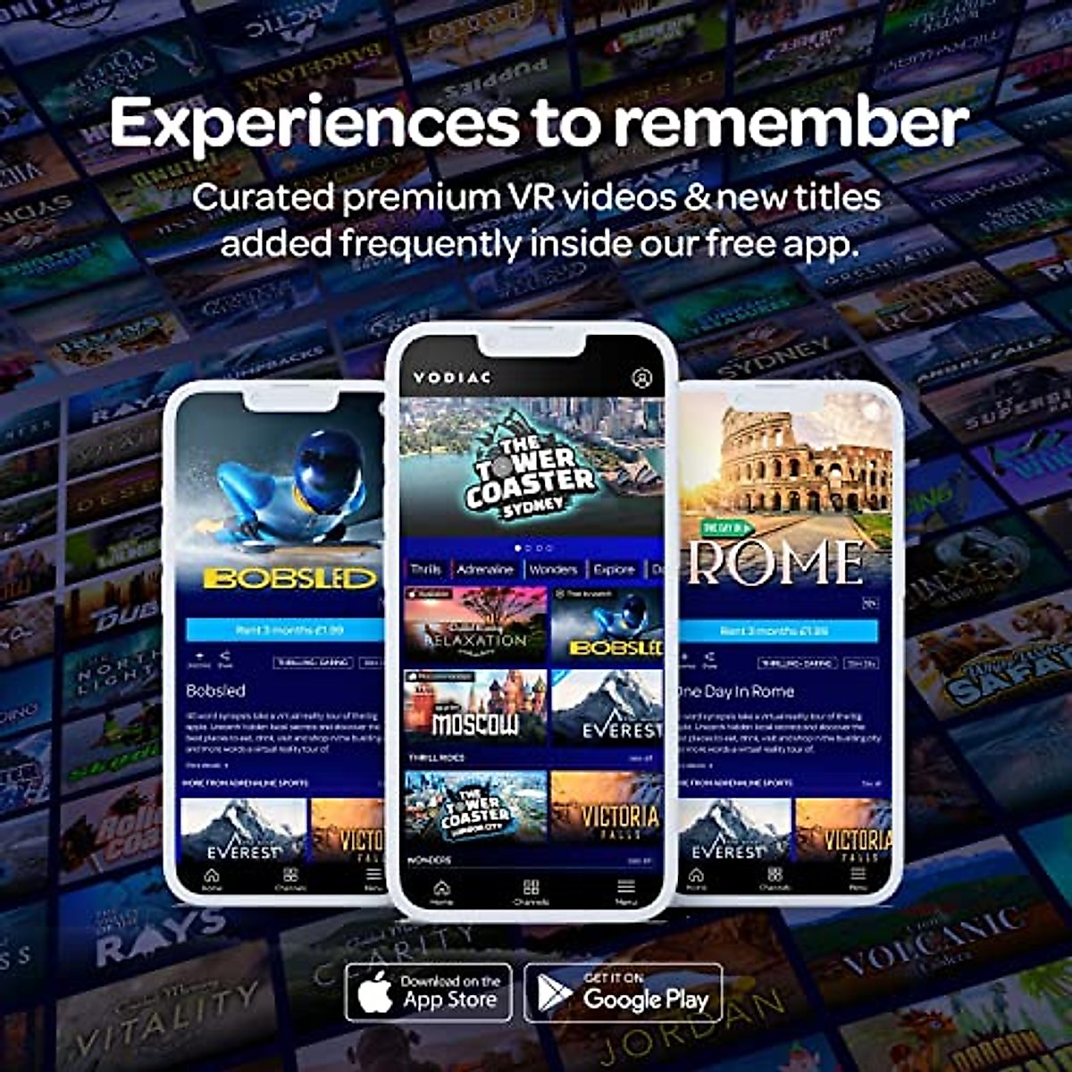 Vodiac VR - Virtual Reality Goggles, Carry Case, Free VR Videos & More via The Vodiac in-App Streaming Service. Powered by Your Smartphone iPhone Android Compatible