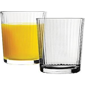 Circleware Hill Street Huge Set of 16 Drinking Glasses and Whiskey Cups, 8-15.7 oz & 8-12.5 oz, Glassware for Water, Beer, Juice, Ice Tea, Bar Beverage, 16pc, Spectrum