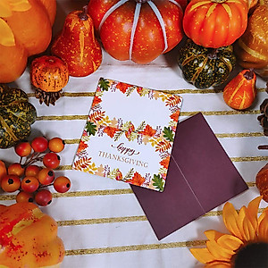 100 Pcs Autumn Thanksgiving Place Cards Fall Leave Escort Cards with Floral Leaf Prints Table Guest Seating Name Cards Number Cards Buffet Food Cards 3.5" x 2" for Harvest Party Table Setting