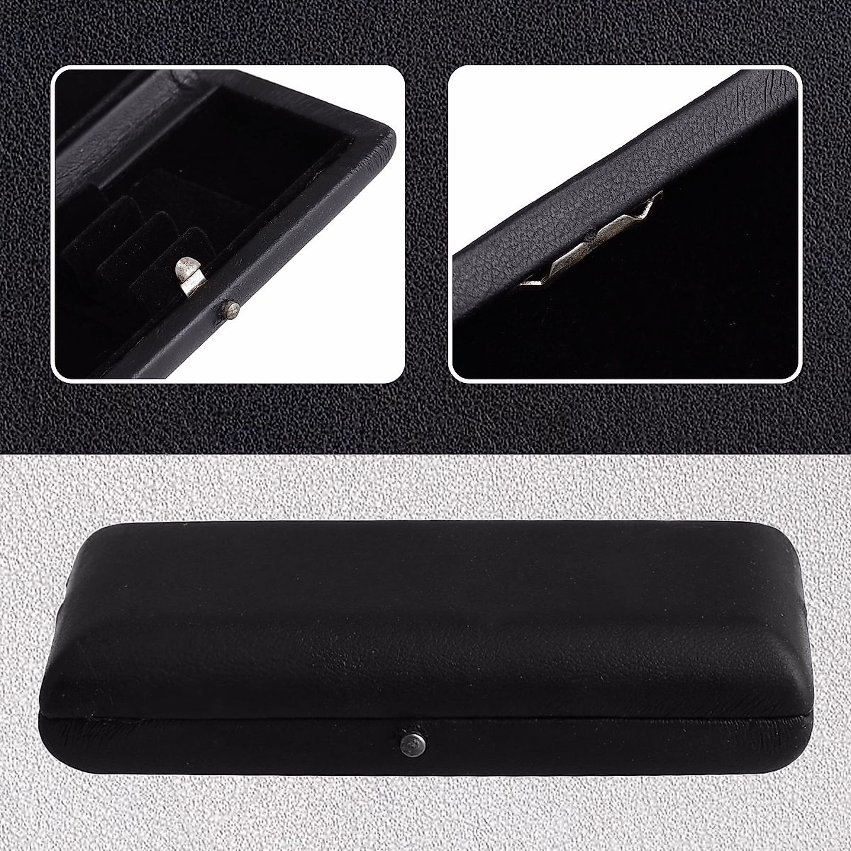 Bstinay Black Wooden & PU Leather Oboe Reed Case Holder Storage Box for 3pcs Oboe Reeds