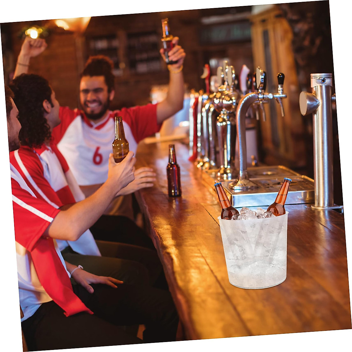 FUOYLOO Beer Cooler Whiskey Cooler 4pcs Ice Bucket Bottle Bucket Plastic Student Small Ice Buckets Beer Coolers