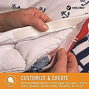 VELCRO Brand Sticky Back for Fabrics, 10 Ft Bulk Roll No Sew Tape with Adhesive, Cut Strips to Length Permanent Bond to Clothing for Hemming Replace Zippers and Snaps, White