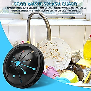 KUFUNG Garbage Disposal Splash Guard, a Set Universal Kitchen Sink Stopper Drain Stopper Brushed Rubber STP-SS for Insinkerator, Kitchenaid, Kohler, Waste King (Black-B)
