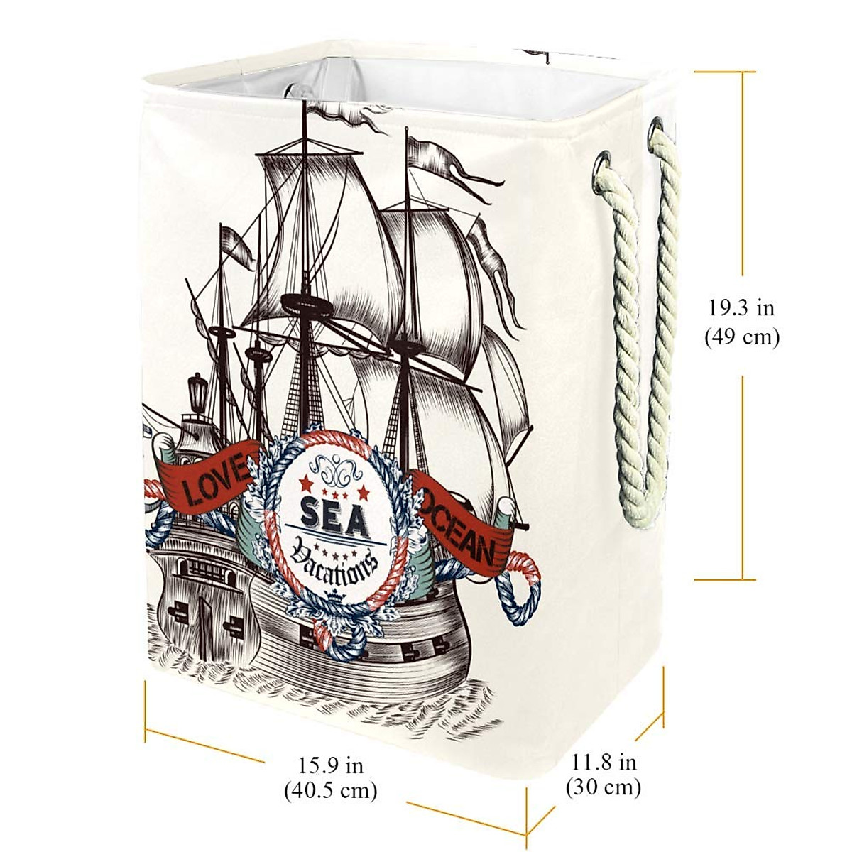 Boat Sailing Adventure Storage Basket Bin Chest Organizer for Organizing Toy Storage,Baby Kids Toys,Dog Toys,Baby Clothing,Children Books,Gift Baskets