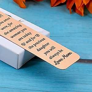 Daughter Gift from Mom Inspirational Bookmark Gifts for Teen Girl 16th 18th 21st Birthday Gift for Kid from Mom Stepmom to My Daughter I Love You Valentines Graduation Christmas Gifts