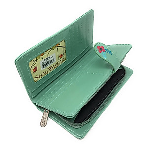 Shag Wear Bird Wallet for Women 7" (Owl Garden Green)