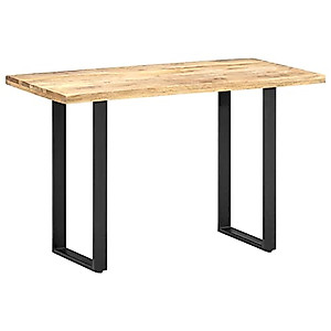 Tidyard Dining Table 47.2 x 23.6 x 29.9 Inch Solid Mango Wood Wooden Dinner Table for Kitchen, Bistro, Home Furniture