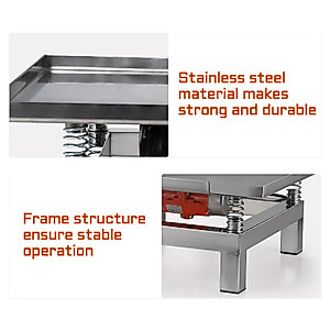 ICZW Concrete Vibration Table Small Vibrating Test Bench Stainless Steel 110V (19.7 * 19.7 inches)