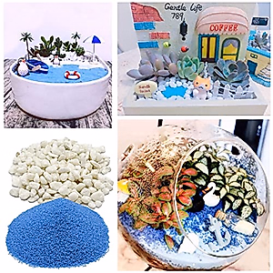 Cayway 7 Pack Miniature Basing Kit Scenery Basing Material Kit Include Stone, Decorative Sand, Grass, Snow for Projects Model Train Railways Architecture Landscape, Mini Garden