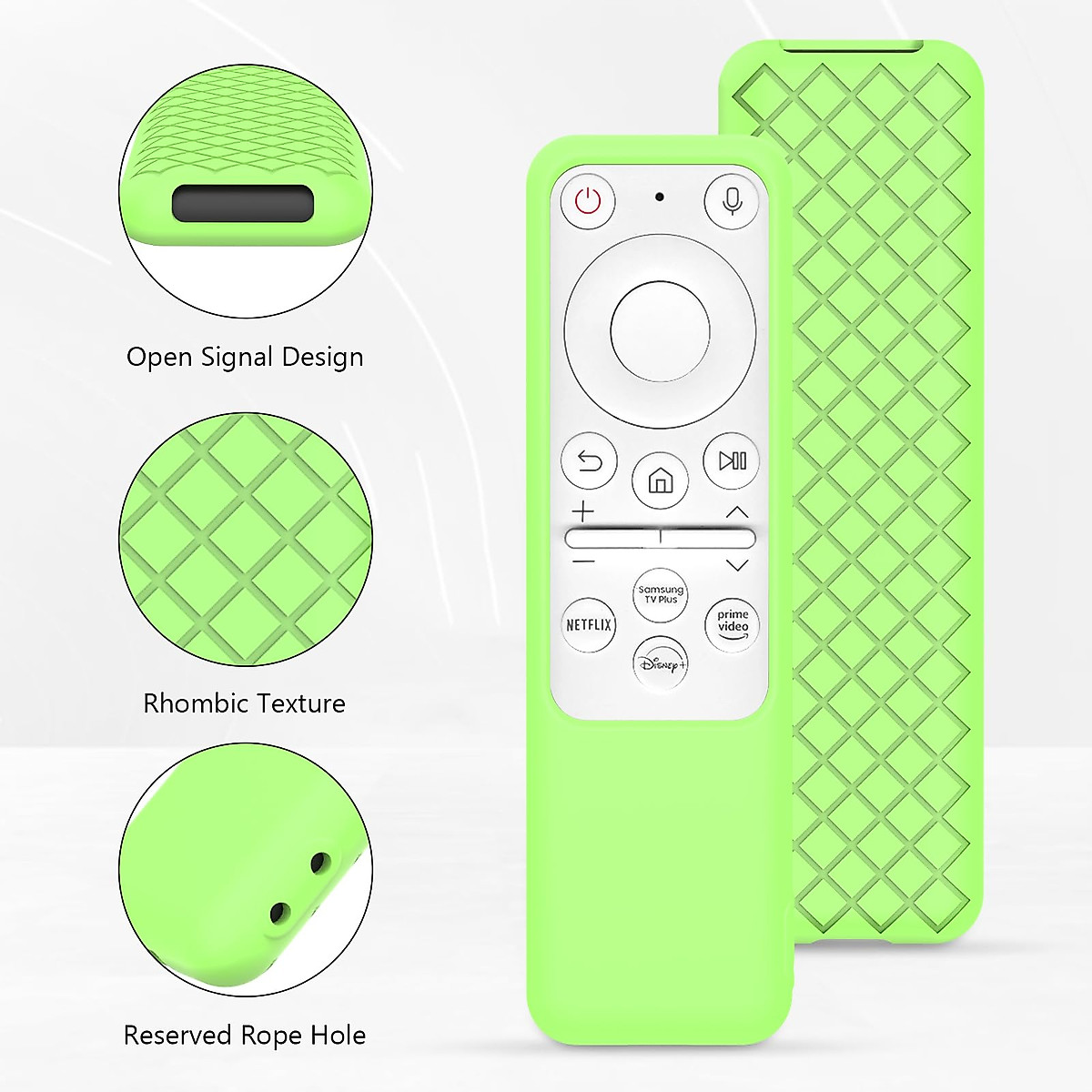 Silicone Protective Case for Samsung M70B/M80B Monitor Remote, Anti-Slip Shockproof Cover for Samsung Smart Remote BP59-00149B BP59-00149A TM2261S with Lanyard Glow in Dark (Green)