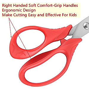 5" Kids Scissors 12 Pack,Kid Safety Scissor For School Scissors Soft Comfort-Grip Handles Sharp Blade Blunt Student Scissors ages 4+,Child Small Scissors,Crafting