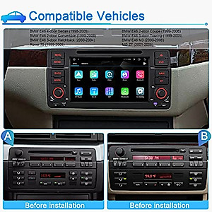 SWTNVIN Car Stereo Radio Compatible with BMW 3 Series 1999 2000 2001 2002 2003 2004(E46) Rover75 MG ZT Android 11 Octa-Core 2G RAM 32G ROM 7 Inch HD Support BT5.0 Wifi GPS TPMS Steering Wheel DVD Play