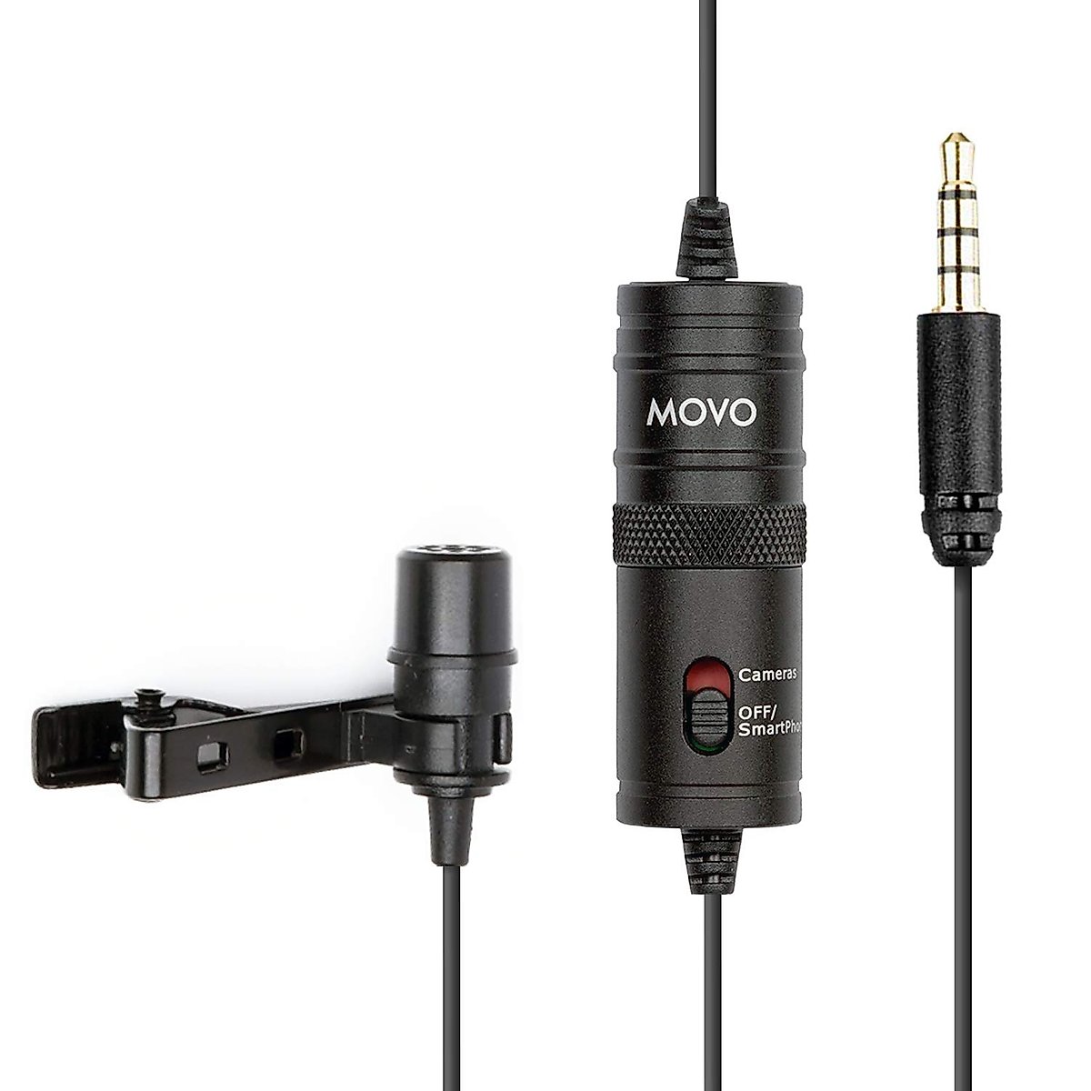 Movo LV1 Lavalier Lapel Clip on Microphone for Cameras, Camcorders and Smartphones Compatible with iPhone and Android Perfect Lav Mic for Filming Podcast, Vlogging and YouTube videos