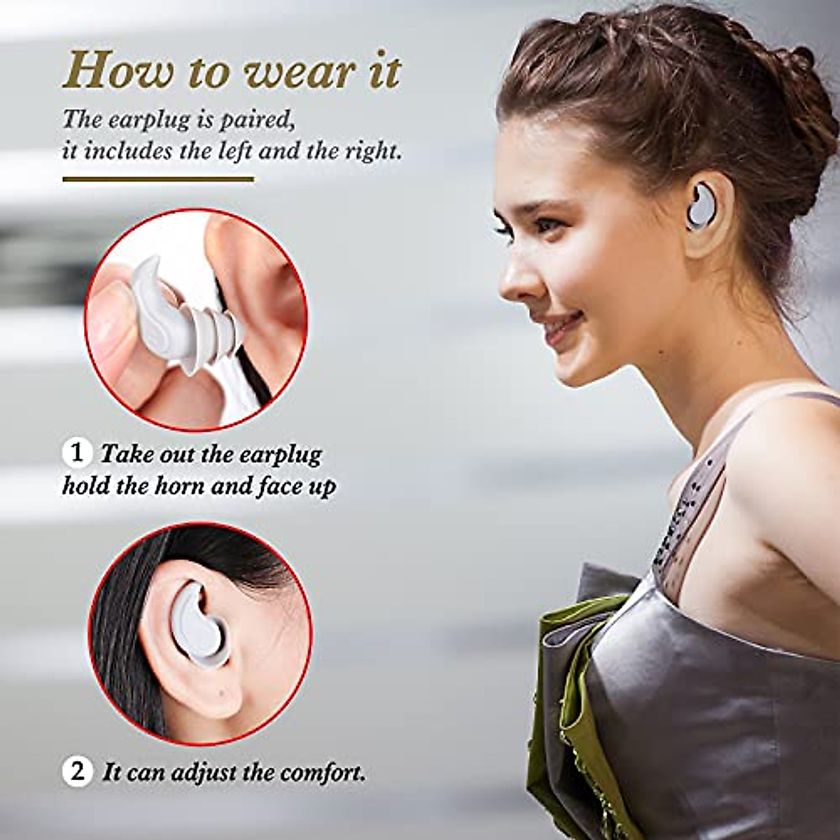 Ear Plugs for Sleeping, Noise Canceling earplugs, Reusable Flexible Silicone, 3 Colors Waterproof Noise Reduction Ear Plugs for Swimming, Concerts, Airplanes(BlackPinkBlue)