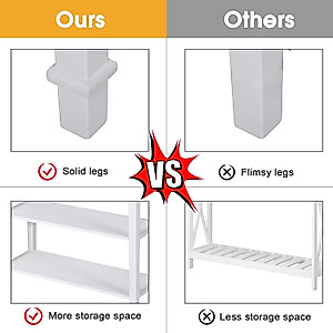 kinbor Accent White Console Table with Drawer and Shelf, Wood Sofa Table with Storage for Entryway Hallway Living Room