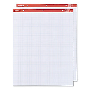 Universal 35602 Recycled Easel Pads, Quadrille Rule, 27 x 34, White, 50 Sheet (Case of 2 Pads)