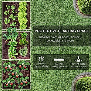 Outsunny 4ft x 4ft Raised Garden Bed, Wooden Planter Box with Segmented Growing Grid for Plants & Herbs, Natural Wood