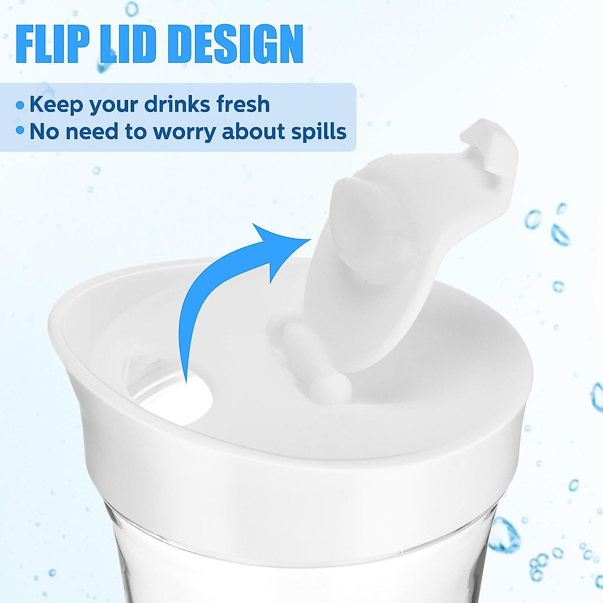 Skylety 16 Pcs 50 oz Clear Water Carafe with Flip Top Lid, Plastic Juice Containers Mimosa Bar Supplies Beverage Pitcher for Water, Juice, Iced Tea, Milk, Lemonade and Other Beverages (White)