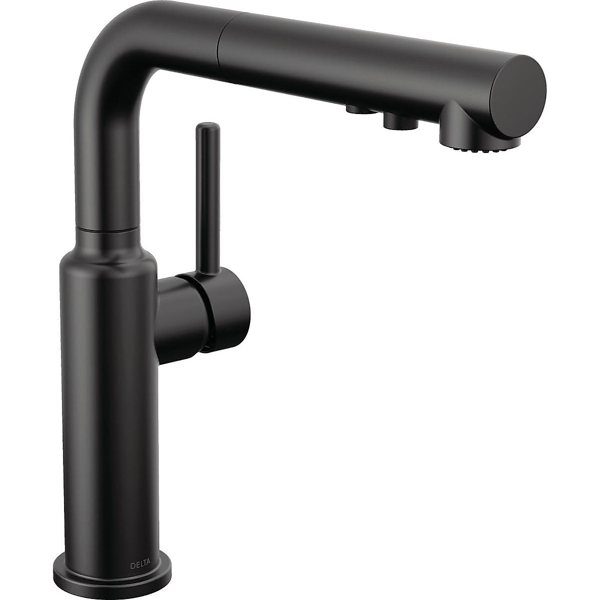Delta Faucet Daneri Pull-Out Kitchen Faucet, Black Kitchen Faucets with Pull-Out Sprayer, Kitchen Sink Faucet, Faucet for Kitchen Sink with Magnetic Docking, Matte Black 16879-BL-DST