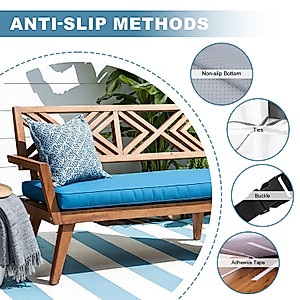 FRZVXCW Custom Bench Cushions for Indoor/Outdoor Furniture, Non Slip Window Seat Cushions Indoor, 70D High-Resilience Foam, Bench Seat Cushion 100+ Colors, Outdoor Bench Cushion Optional Waterproof