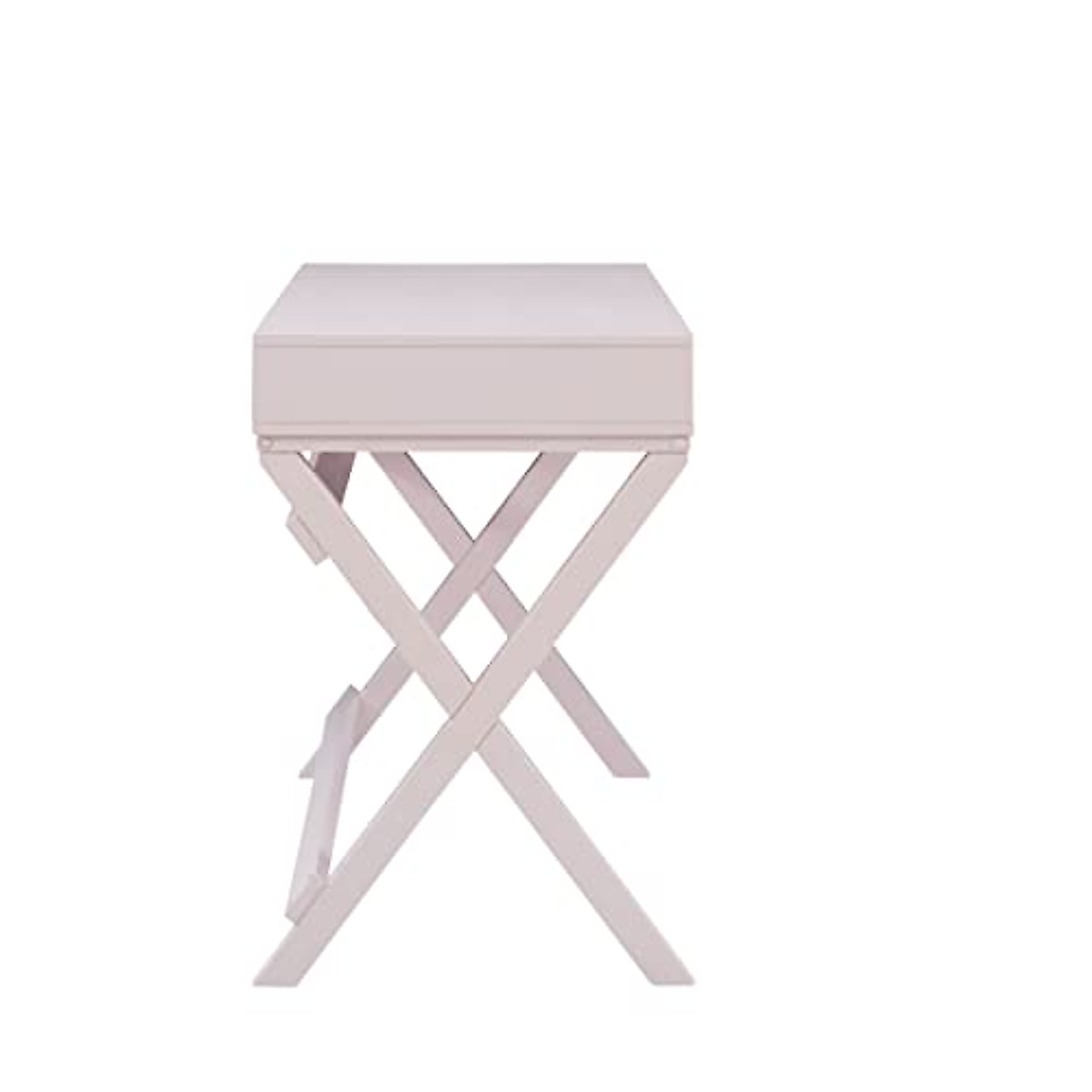 Linon Light Pink Rose Gold Hardware Jaycee X Base Writing Desk