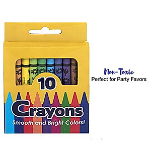 Trail maker 12 Pack Crayons - Wholesale Bright Wax Coloring Crayons in Bulk, 10 Per Box, 12 Box Bundle Art Set