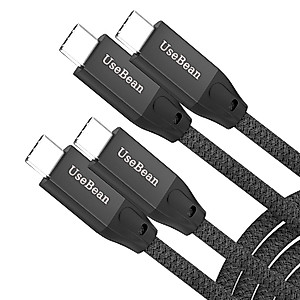 UseBean USB C to USB C Cable 100W 15FT 2Pack, USB C 3.2 Gen 2X2 20Gbps Data Cable 4K Video, Type-C PD Fast Charging Cord, for MacBook Pro, iPad Mini 6/ Pro, Galaxy S24+/S24 Ultra/S23, Switch