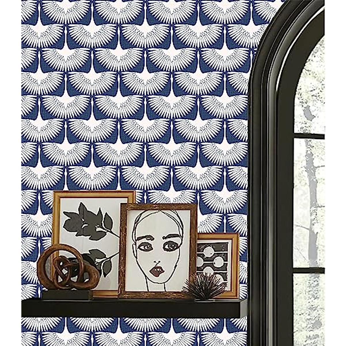 MOENMOAI Denim Blue Wallpaper Removable Self Adhesive Peel and Stick Wallpaper Contact Paper Waterproof Wallpaper for Cabinet Shelf Liner Wall Countertop Furniture Shelf Paper 17.71" x 196" DIY Decor