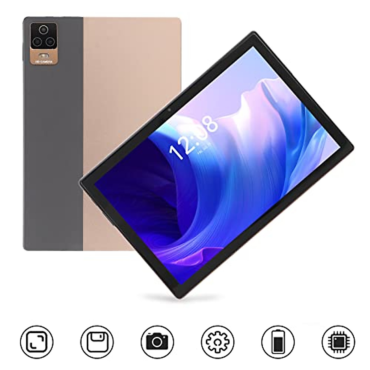 Tablet 4G LTE Call 10 GB 256 GB 10.1 Inch Reading Tablet (Gold)