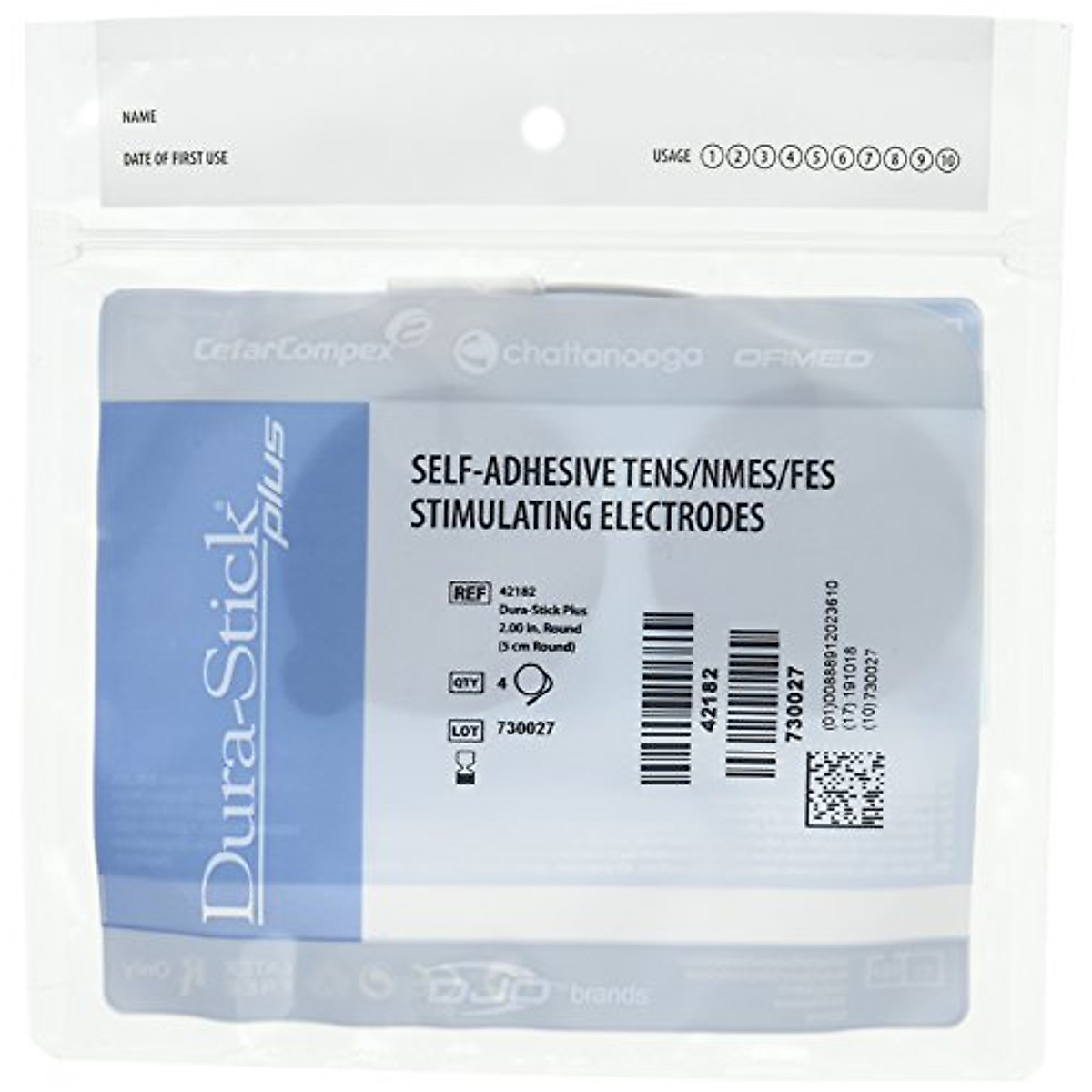 Chattanooga Dura-Stick Plus Self Adhesive Electrodes, 2" Round (40 Pack)