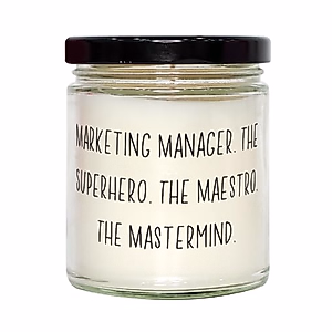 Funny Marketing Manager Scent Candle, Marketing Manager. The Superhero., Present for Men Women, Sarcastic Gifts from Friends, Love, Birthday, Christmas