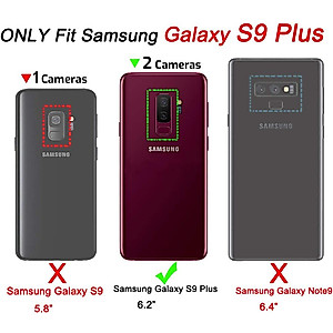 MuZiFei Galaxy S9 Plus Wallet Case Card Holder ID Slot Scratch Resistant Dual Layer Protective Bumper Rugged TPU Rubber Armor Hard Shell Cover Phone Cases for Samsung Galaxy S9+ Plus,Yellow