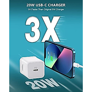 USB C Wall Charger Block 20W, ARCCRA 3-Pack USB-C PD Power Delivery Fast Type C Charging Block Brick Box Plug Adapter for iPhone 14 Pro Max 14 Plus 14 13 12 Pro Max Mini 11 XS XR X 8, iPad, AirPods