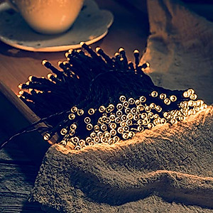 Qunlight 2 Pack Solar String Lights 33ft 100 LED Solar Powered Outdoor Lighting Waterproof Christmas Fairy Lights for Xmas Tree Garden Homes Ambiance Wedding Lawn Party Decor (Warm White)