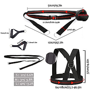 Sunsign Multi-Purpose 5-Pcs 6.6FT Sled Harness Kits Pulling Tires Sleds Parachutes for Sprinting Football Lacrosse Baseball Soccer Power Pulling Resistance Speed Agility Training