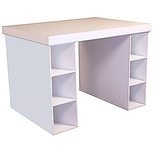 Venture Horizon Project Center Desk with Two 3-Bin Cabinets - White