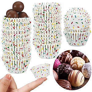 600 count Icing Design Mini Cupcake Liner Baking Cups Paper Small Candy Cups Making Supplies White Baking Cupcake Liner Supplies Holiday Muffin Chocolate Making Wrappers Liner Supplies Candy Paper